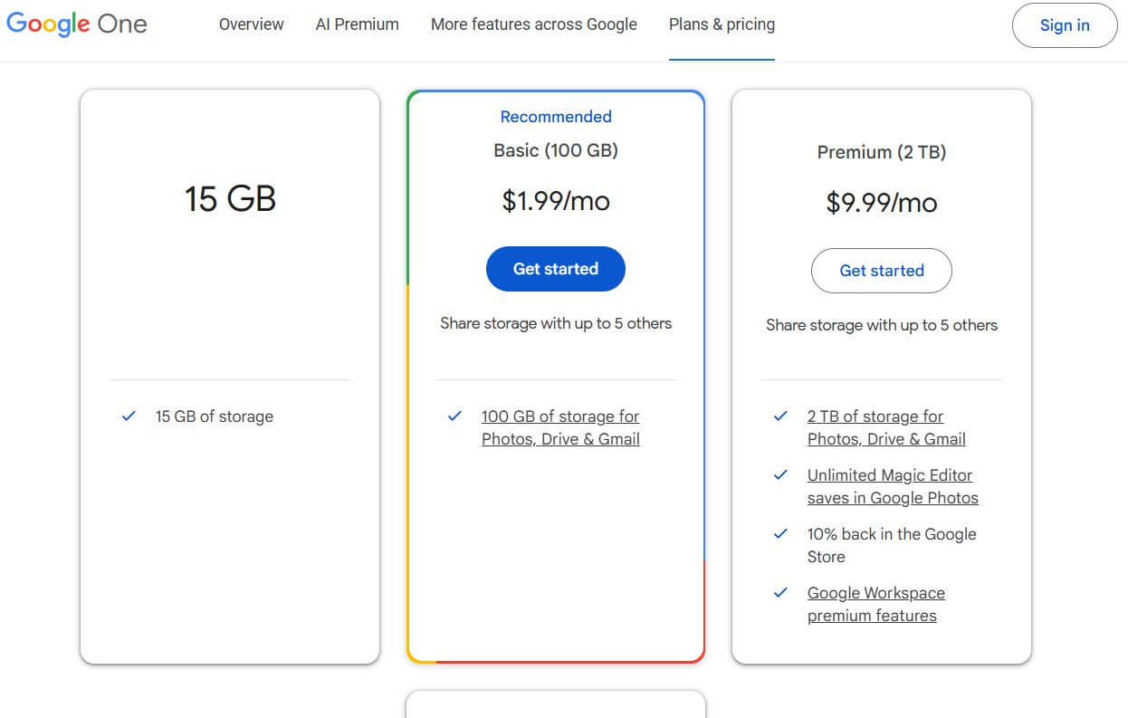 Google One Pricing Changes - PriceTimeline
